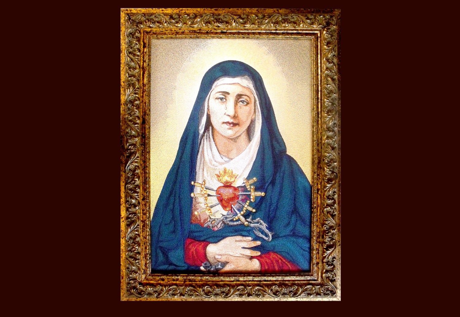 Virgin Mary, Custom Portrait Embroidery, Virgin Maria, Our Lady, Icon ...