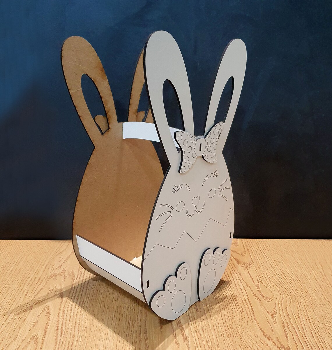 Laser Cut Rabbit Easter Basket SVG, Cnc Vector Files (digital Download ...