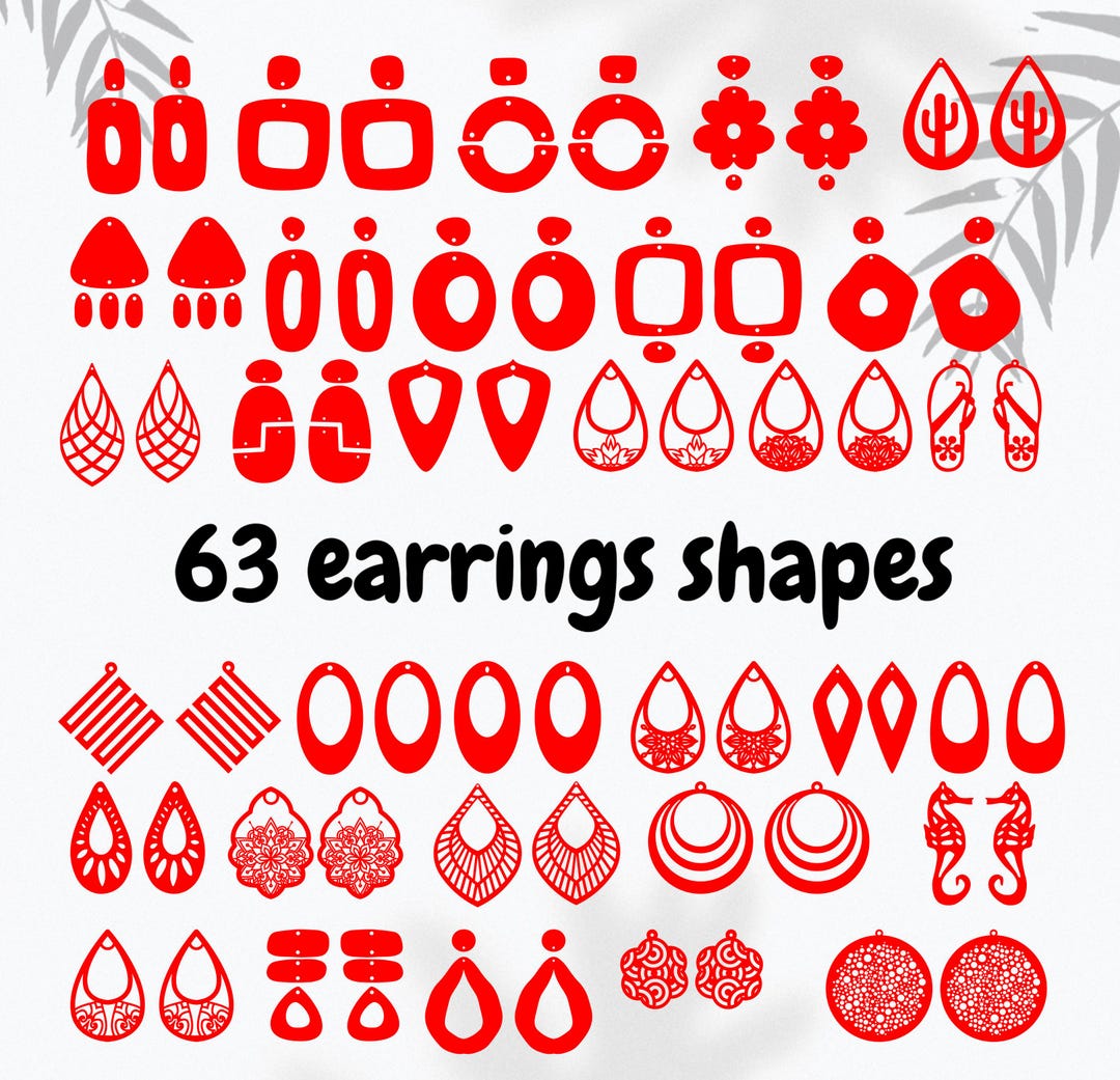 63 Earring Templates - SVG DXF PDF Commercial Use, Earring Cut File ...