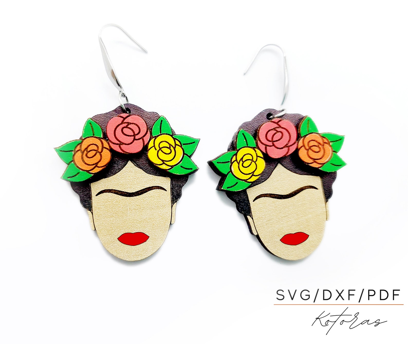 Frida Kahlo Engraved Earrings, Laser Cut SVG, DXF, Pdf - Etsy