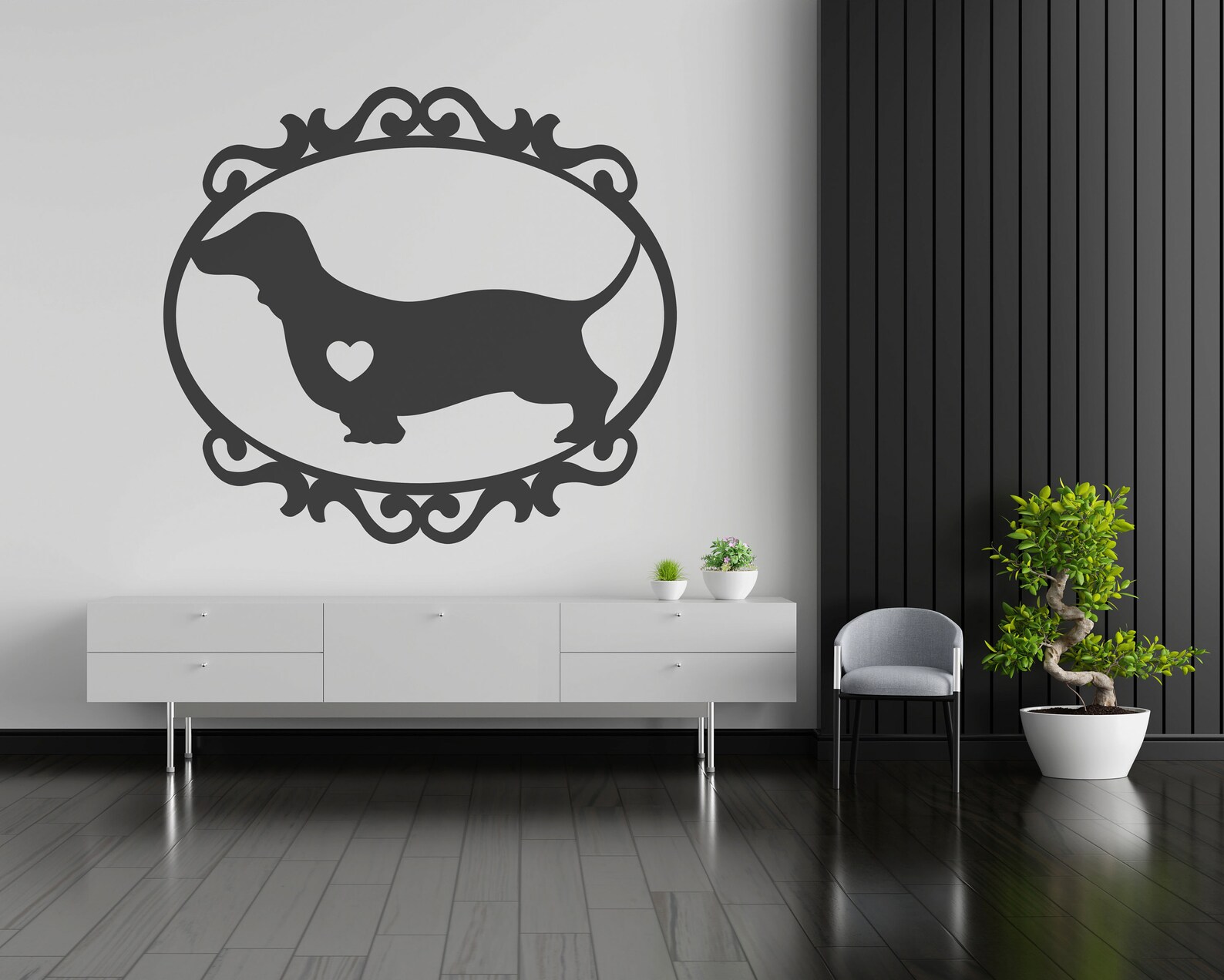 Dachshund Dog Wall Sign I Vector Art Dog Vinil I Laser Cut File DXF ...
