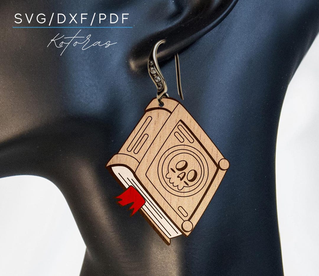 Spell Book Earrings SVG, Halloween Laser Cut File (digital Download) - Etsy