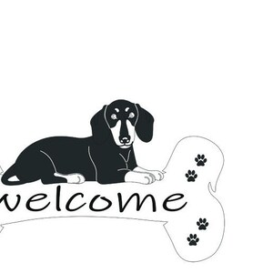 Dachshund Bone Welcome Door Hanger - Home Decor - Laser Cut File Dxf ...