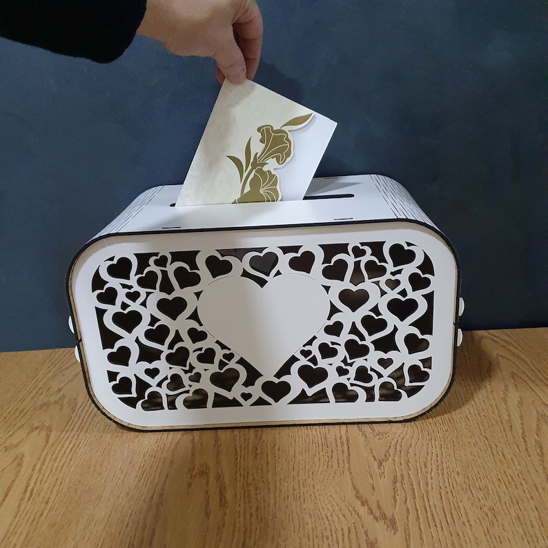 Wooden Card Box Wedding and Birthday Gift Box Laser Cut - Etsy