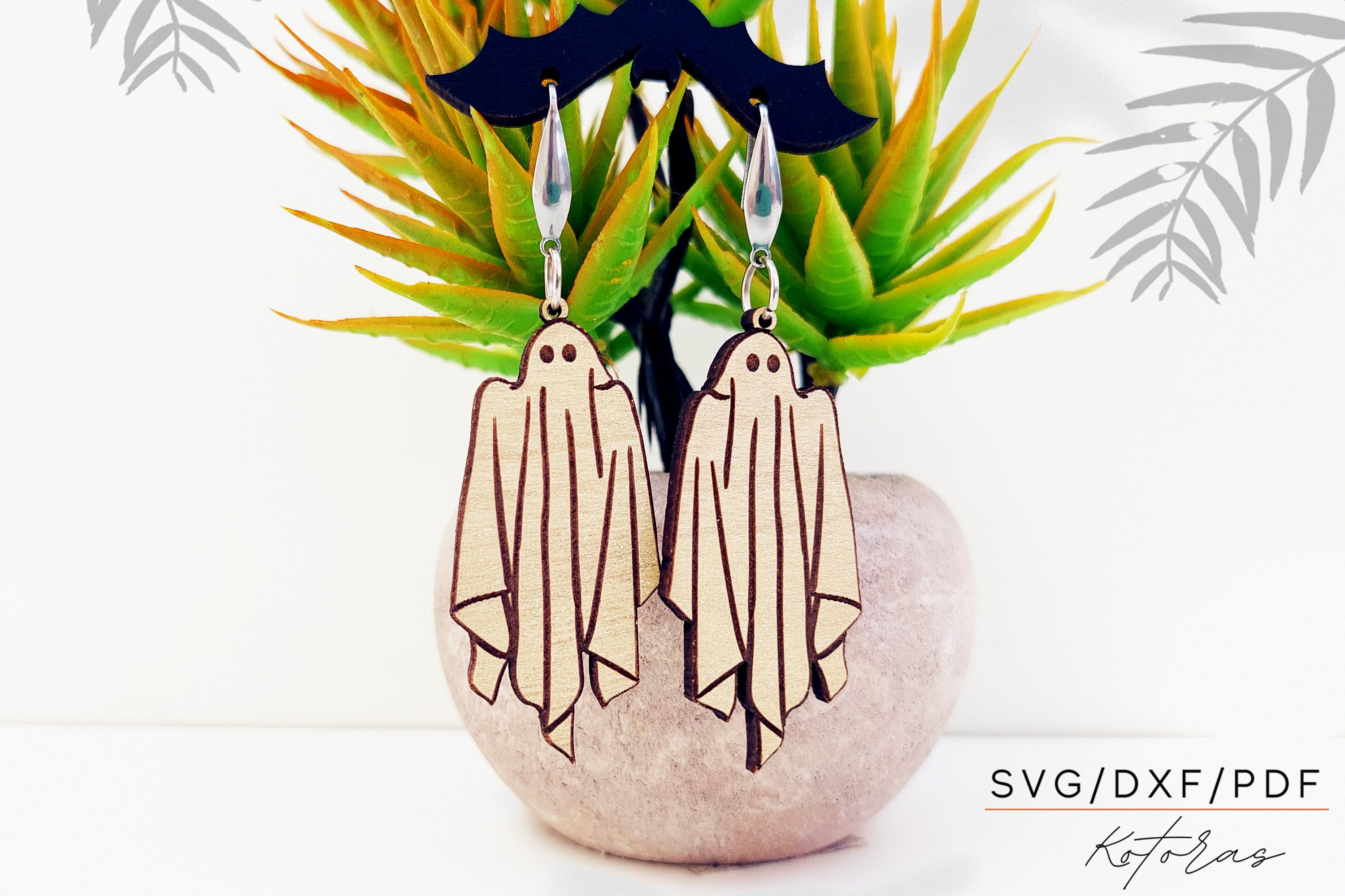 Ghost Earrings SVG Cut File Ghost Earrings Laser File - Etsy