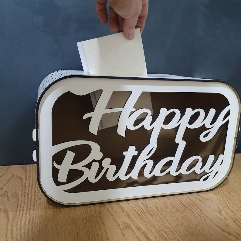 Wooden Card Box Gift for Birthday Party Laser Cut File SVG - Etsy