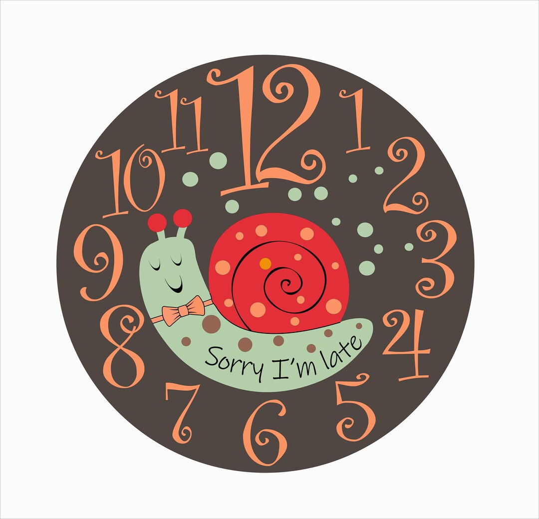 Snail Wall Clock Laser Cut Dxf Glowforge Svg File Digital Vector File ...
