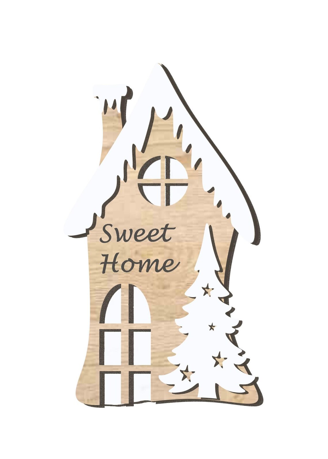 Laser Cut Gingerbread House Ornament SVG, Sweet Home Decoration (pdf ...
