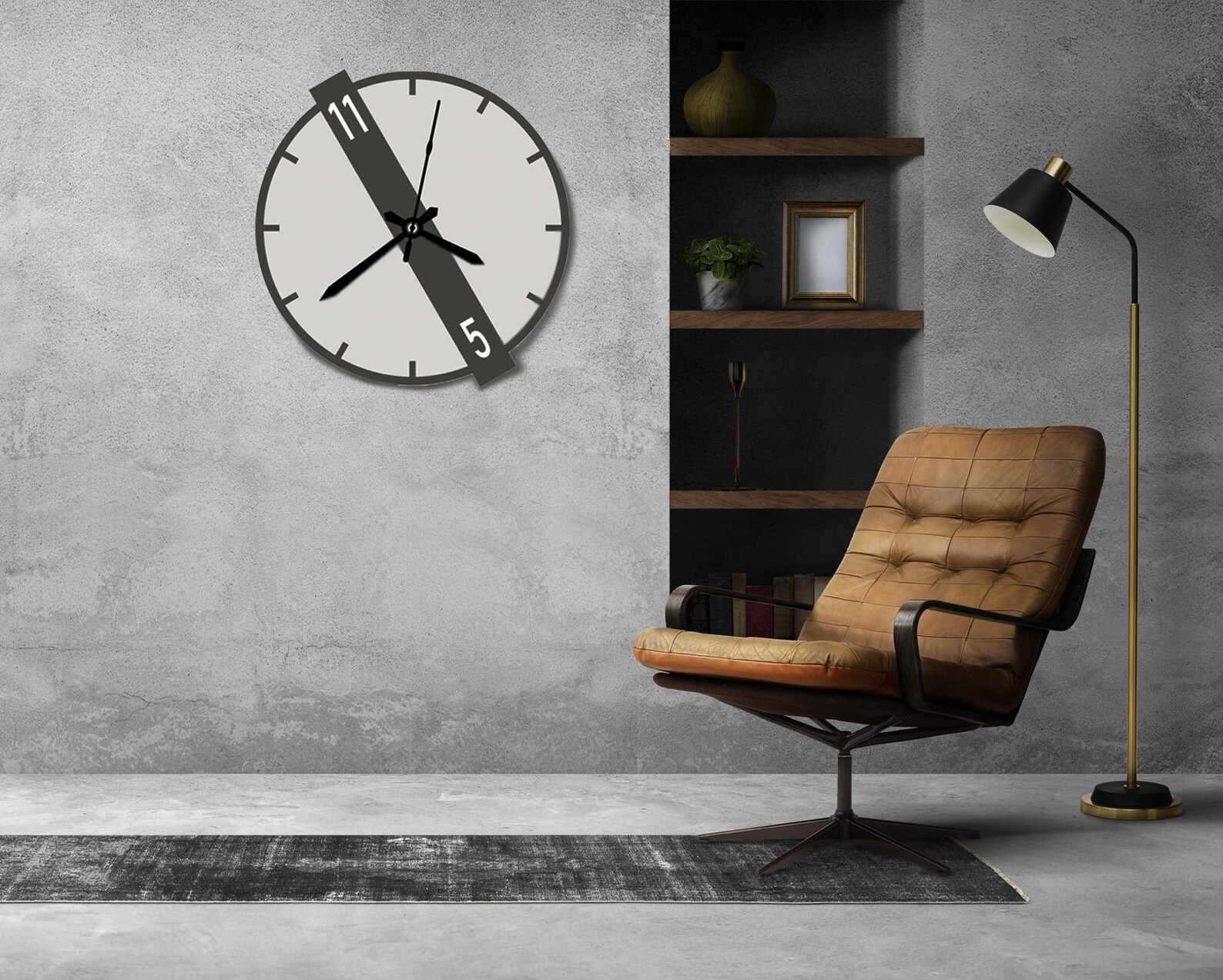 Modern Wall Clock Laser Cut Dxf Glowforge Svg File. Digital - Etsy