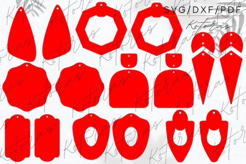 Earring Template Bundle – 44 SVG DXF PDF Cut Files (commercial Use) - Etsy