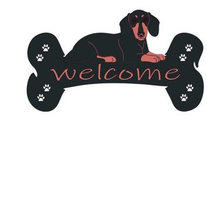 Dachshund Bone Welcome Door Hanger - Home Decor - Laser Cut File Dxf ...