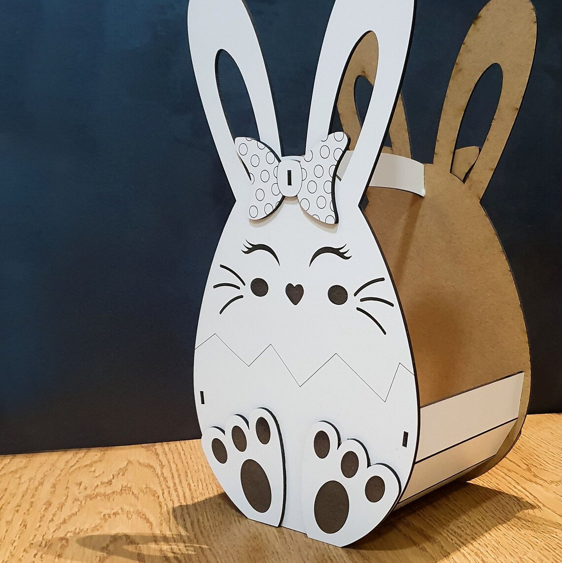 Rabbit Basket With Handle Laser Cut Files / Wooden Easter - Etsy