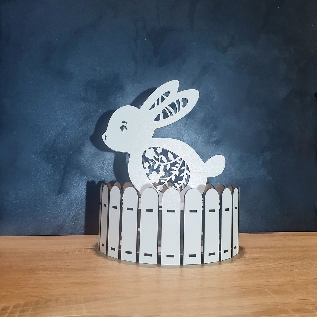 Easter Egg Holder Laser Cut Vector File, Easter Bunny Egg Decor for 3mm ...