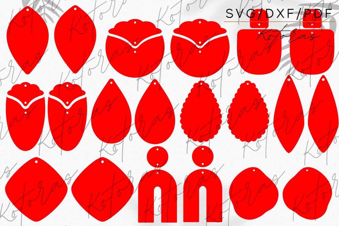 44 Earring Templates - SVG DXF PDF Commercial Use, Earring Cut File ...
