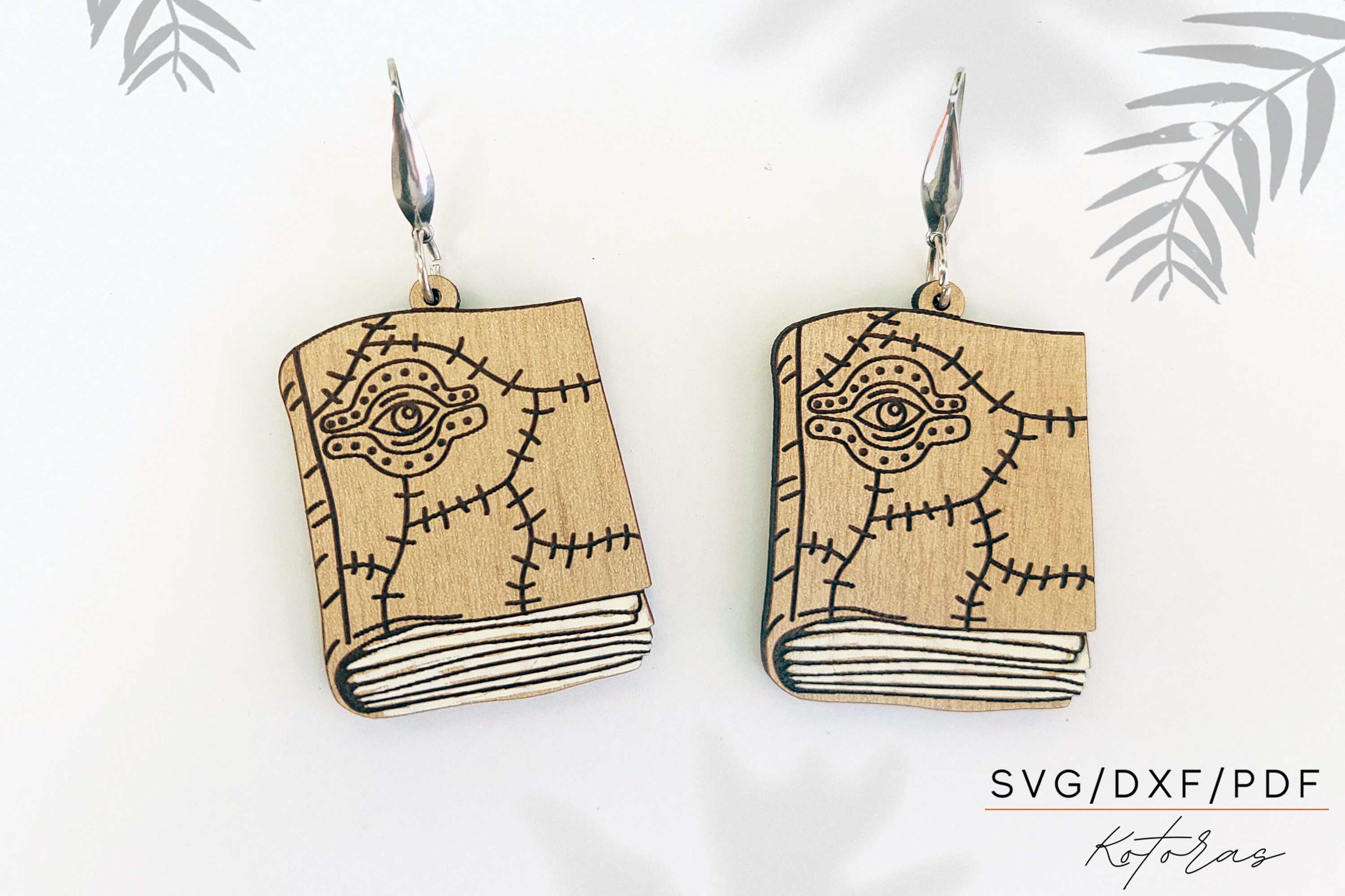 Spell Book Earrings SVG Cut File, Earrings Laser File, Halloween ...