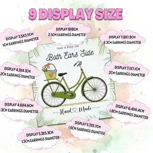 Watercolor Jewelry Display Bicycle Cards. Earring Packaging for Round ...