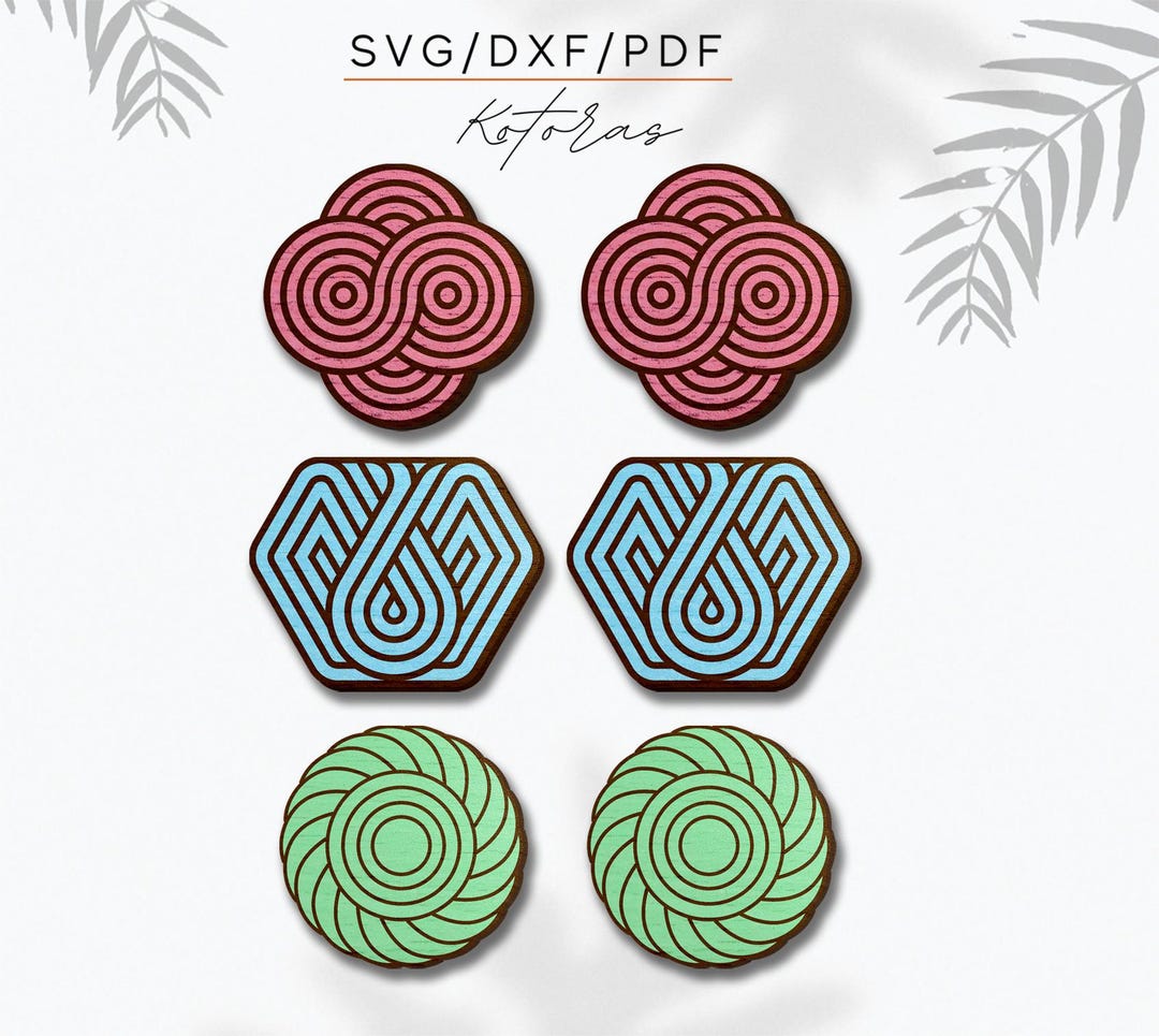 Three Pairs of Stud Earrings Svg, Pdf, Dxf Digital File - Etsy