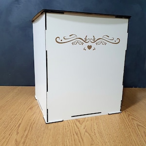 Wooden Card Box , Wedding and Birthday Gift Box, Laser Cut File Svg Dxf ...