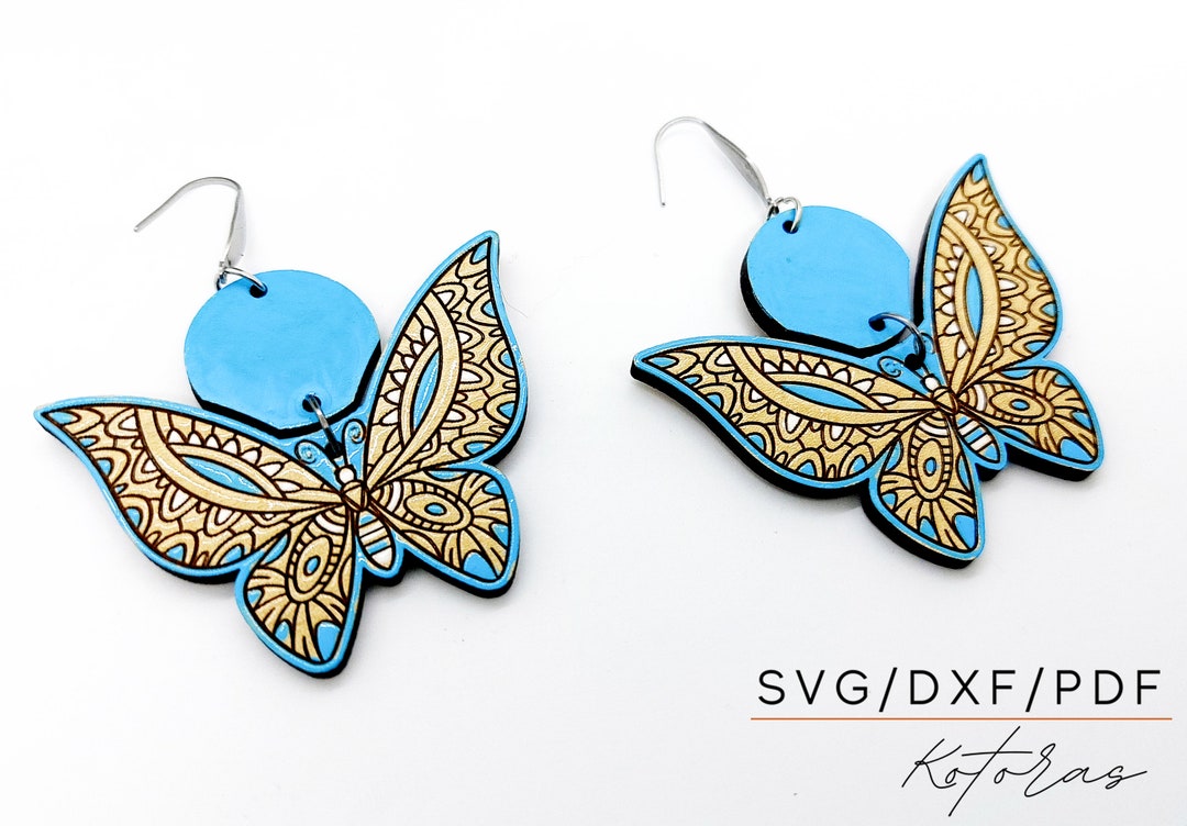 Butterfly 2 Part Earring Digital Download - Etsy