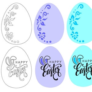 Colorful Easter Eggs SVG Cut Files - Cricut, Glowforge (digital ...