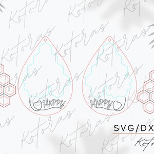 Bee Earrings, Laser Cut Wood Earring SVG, Glowforge Files (PDF, Dxf) - Etsy