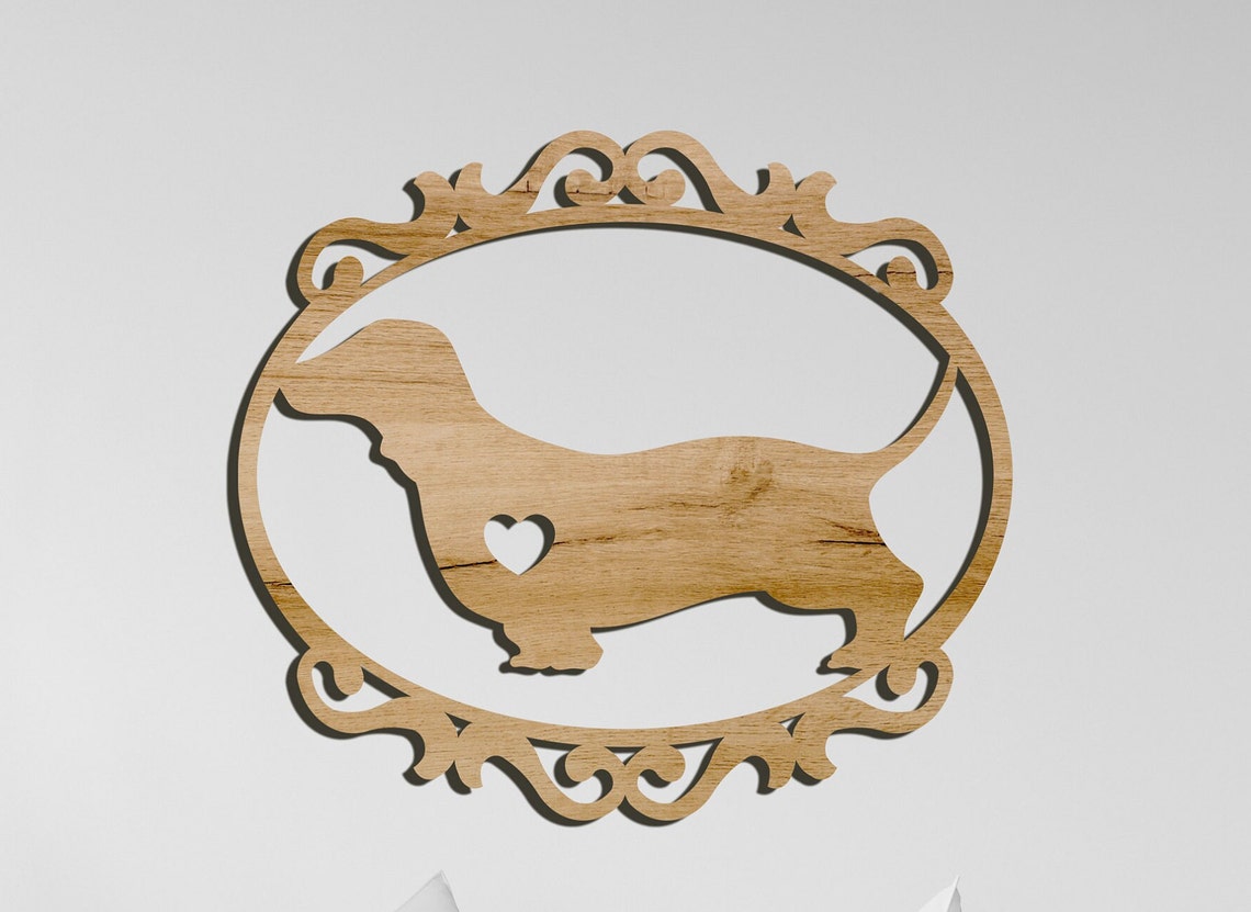 Dachshund Dog Wall Sign I Vector Art Dog Vinil I Laser Cut File DXF ...