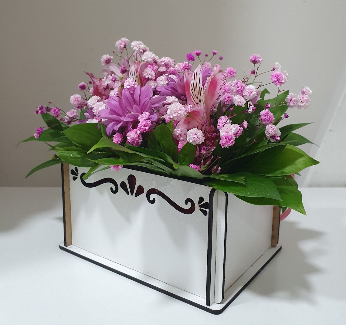 Wood Gift and Flower Box. Digital Dxf Cdr Ai Svg and Pdf - Etsy