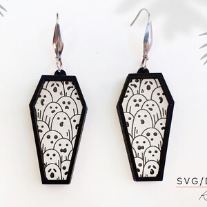 Ghost Earrings SVG Cut File, Ghost Earrings Laser File, Halloween ...