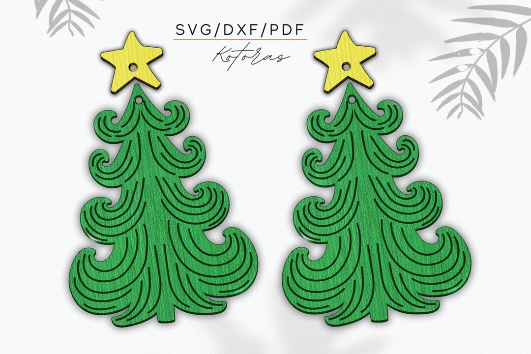 Two Part Christmas Tree Earring SVG, Christmas Tree Earring SVG ...