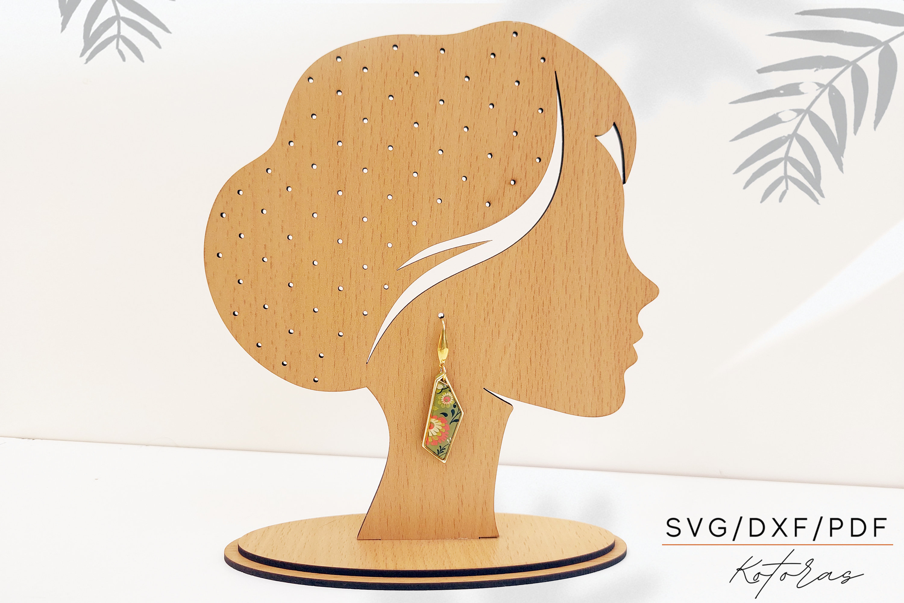 Earring Display Stand Laser Cut File Face Pattern for Glowforge Laser ...