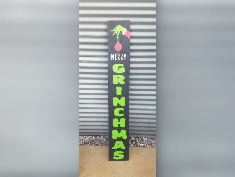 Mean Green One Welcome, Christmas, Holiday, Porch, Leaner, Wood Sign - Etsy