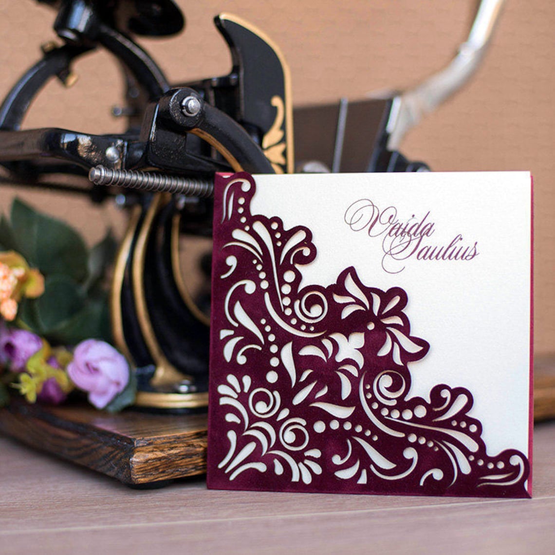 Fancy VELVET Paper Invitation Laser Cut Pocket Invitations - Etsy