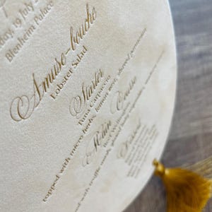 Velvet Menu With Gold Stamping Foil With Tassel, Wedding Evening, Menu ...