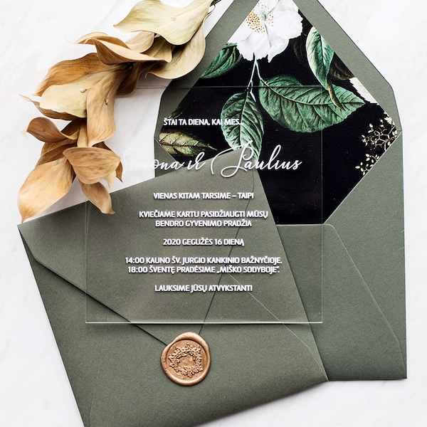 Transparent Wedding Invitation - Etsy