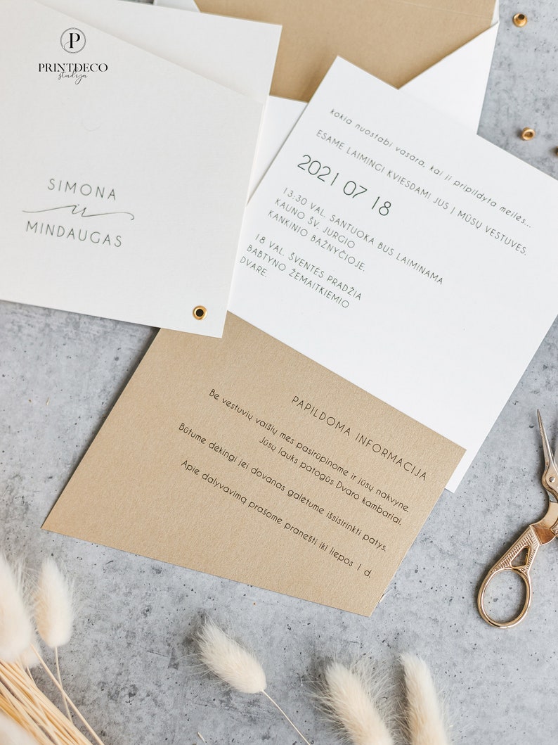 Rotating Invitation / Minimal Design Wedding Invitation / Boho - Etsy