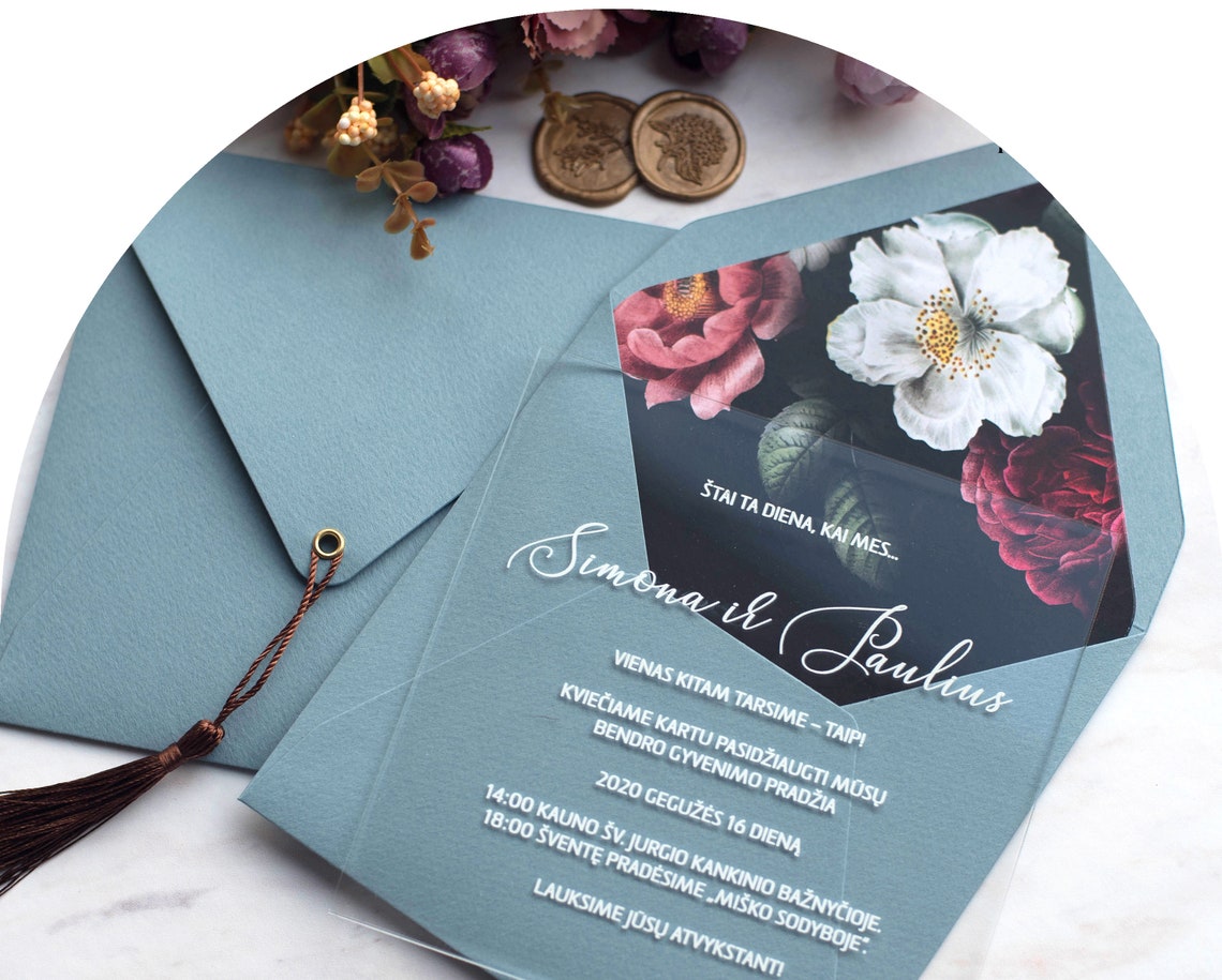 Transparent Wedding Invitation/ Floral Design for Your Wedding - Etsy