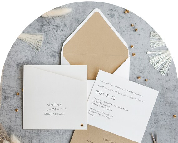 Rotating Invitation / Minimal Design Wedding Invitation / Boho - Etsy