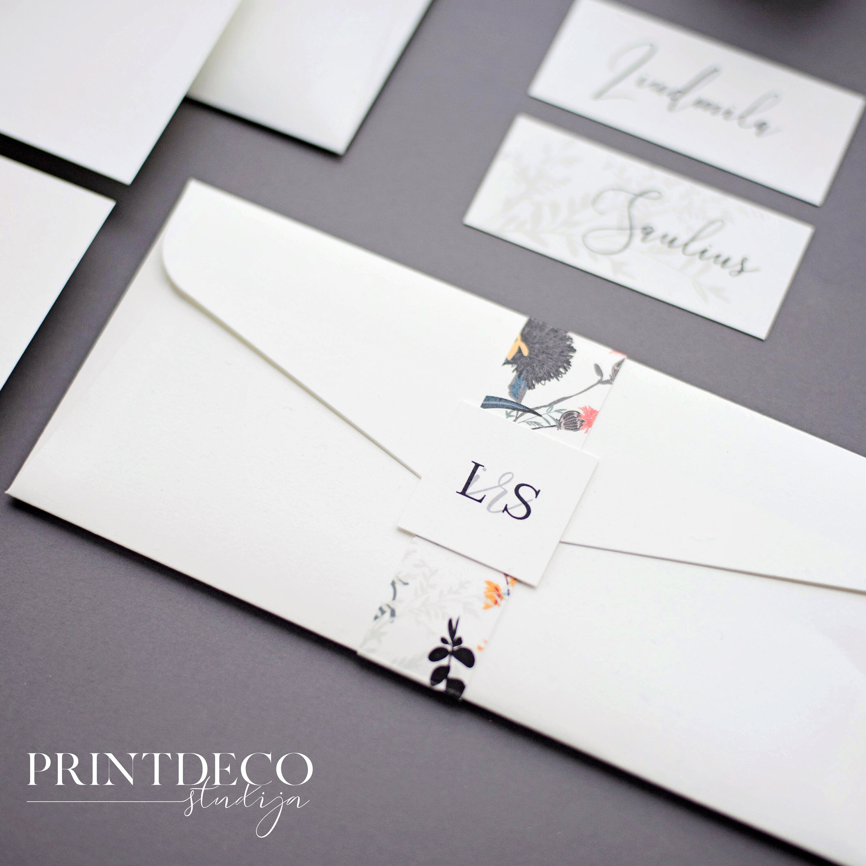 Cream Wedding Invitation With Floral Pattern - Etsy