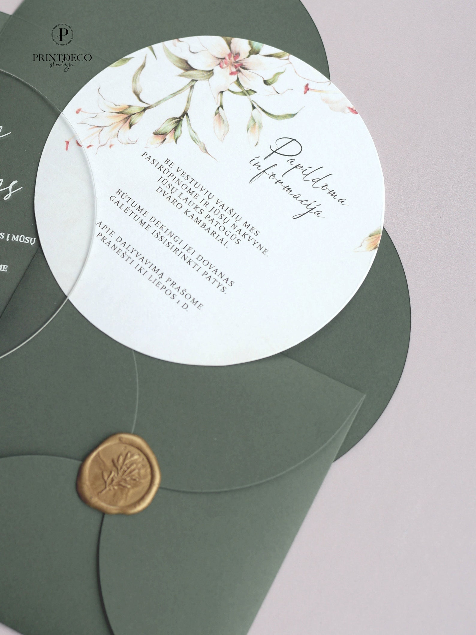 Transparent Wedding Invitation With Stamp / Round Transparent ...