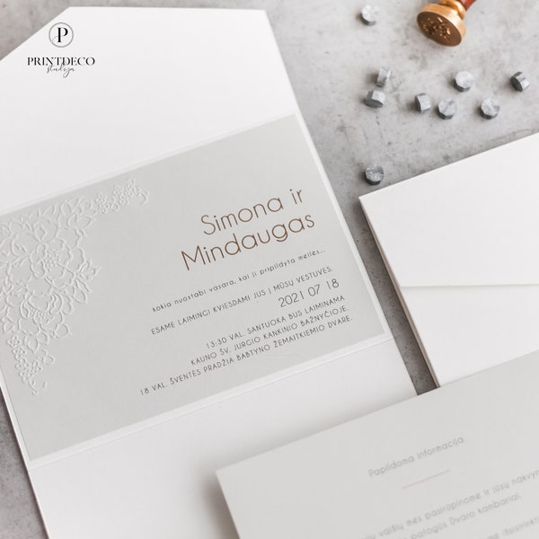 Embossed Wedding Invitations - Etsy