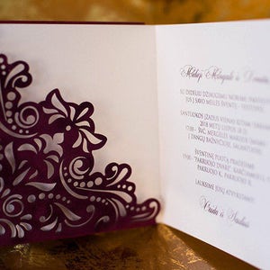 Fancy VELVET Paper Invitation, Laser Cut Pocket Invitations - Etsy