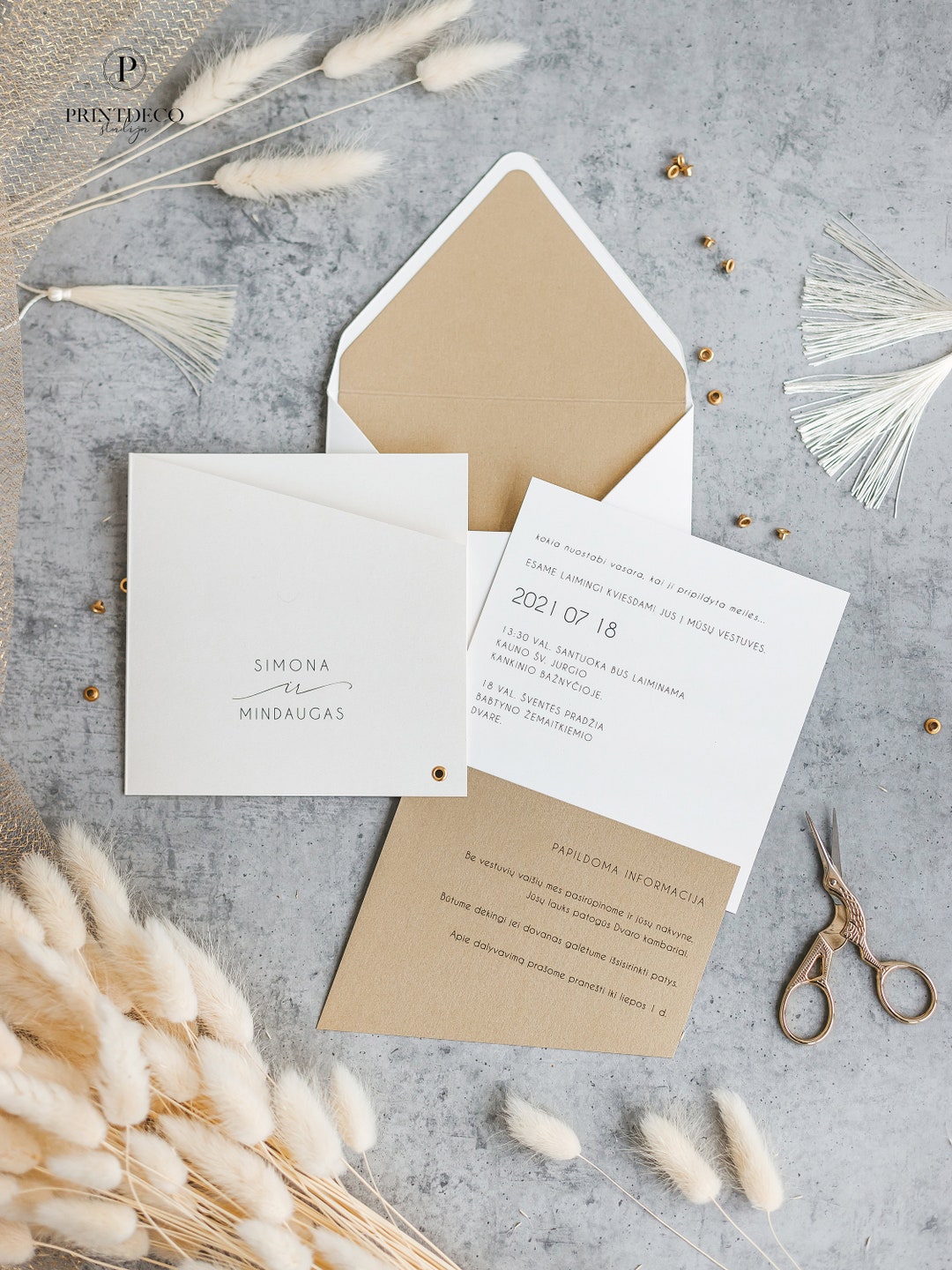 Rotating Invitation / Minimal Design Wedding Invitation / Boho Style - Etsy