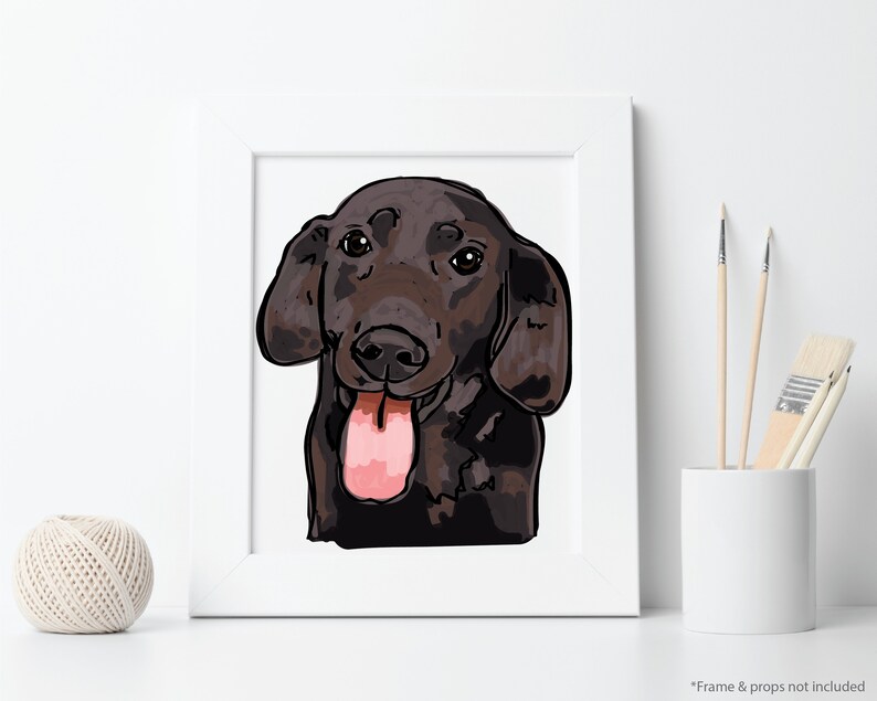 Custom Dog Portrait Printable Illustration Digital File: PDF - Etsy