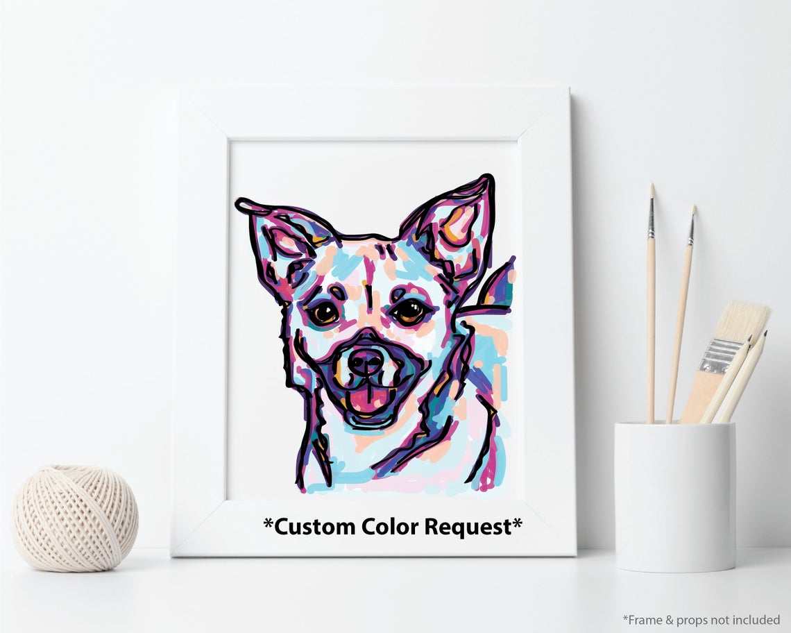 Custom Pop Art Pet Portrait Illustration, Printable Digital File: PDF ...