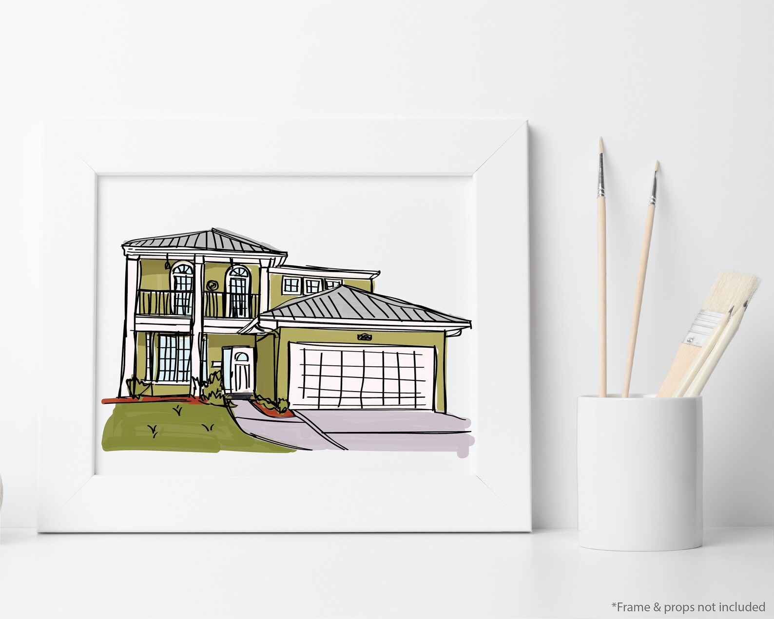 House Portrait Personalized Printable Illustration, Digital File - PDF ...