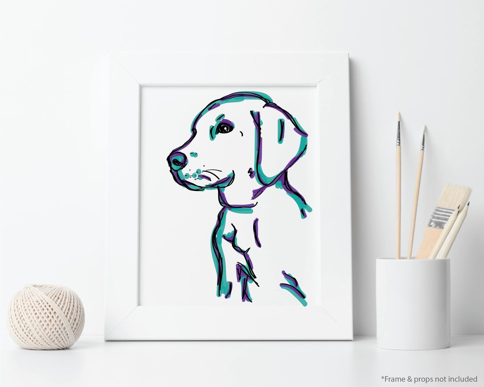 Custom Pop Art Pet Portrait Illustration, Printable Two Color Digital ...