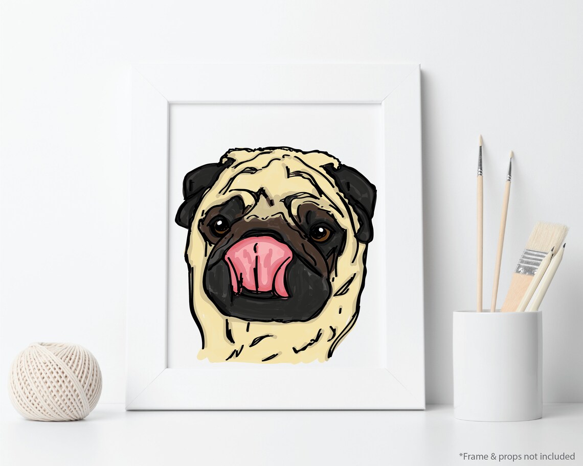 Custom Dog Portrait Printable Illustration Digital File: PDF | Etsy
