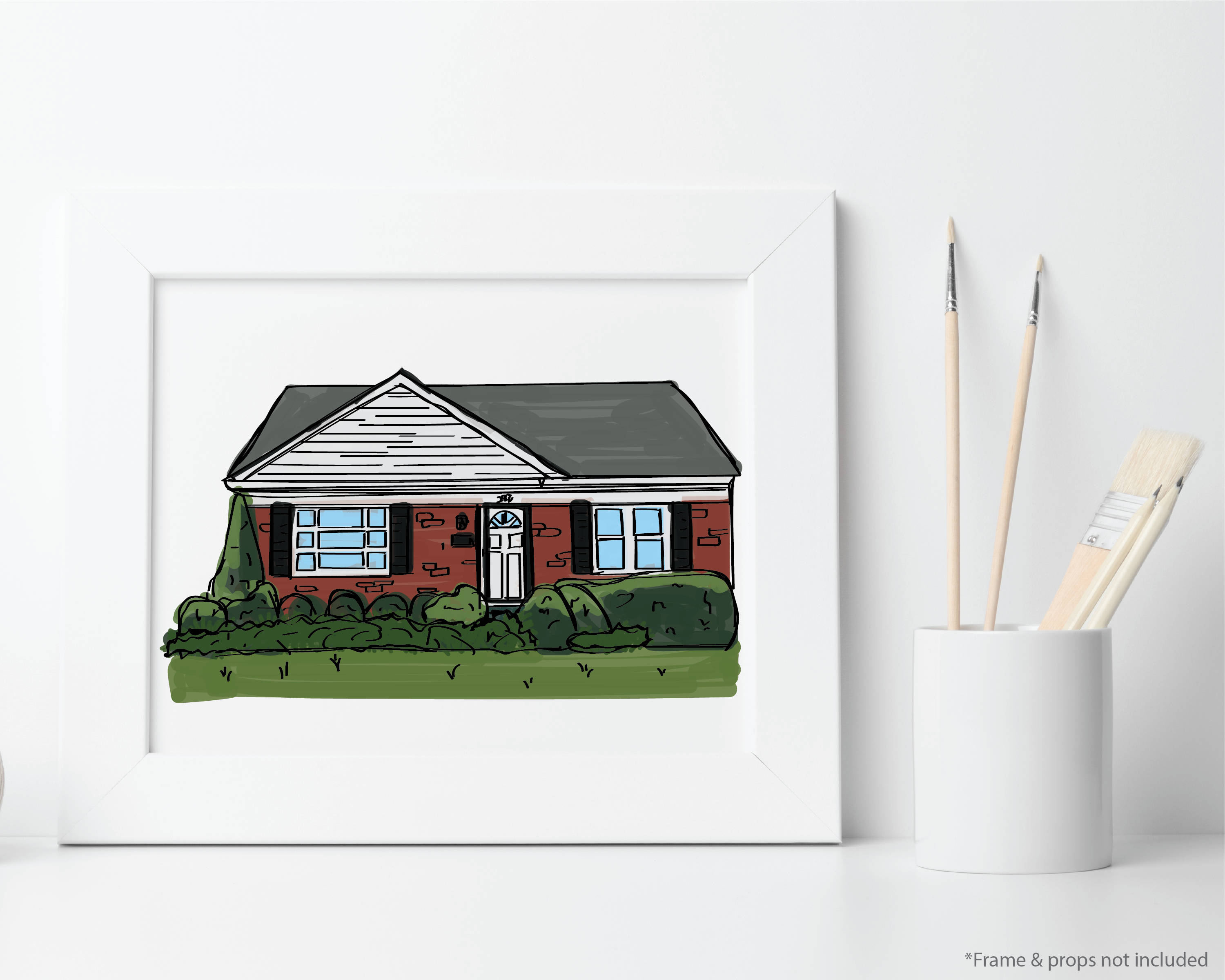 House Portrait Personalized Printable Illustration, Digital File - PDF ...