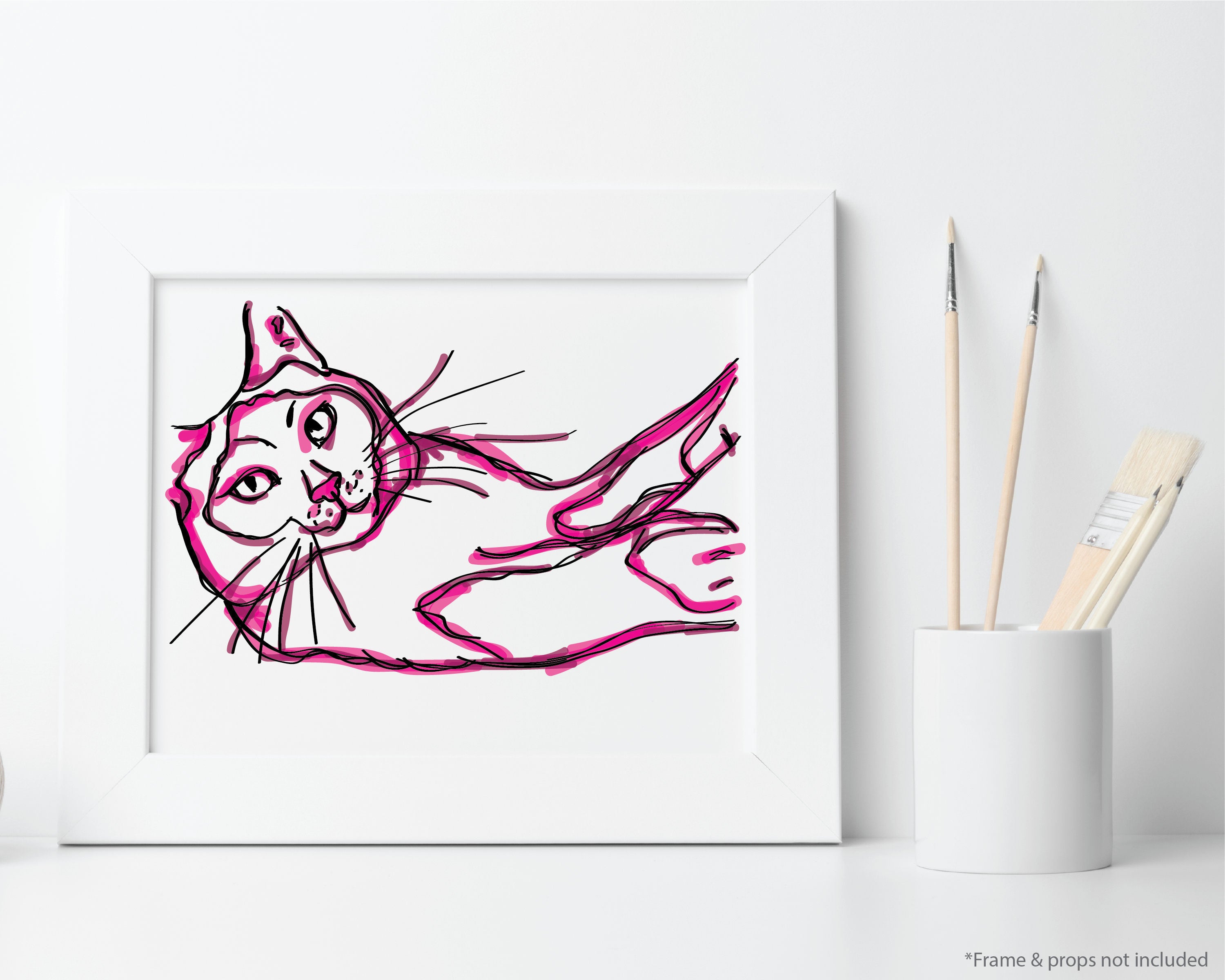 Custom Pop Art Pet Portrait Illustration, Printable Two Color Digital ...