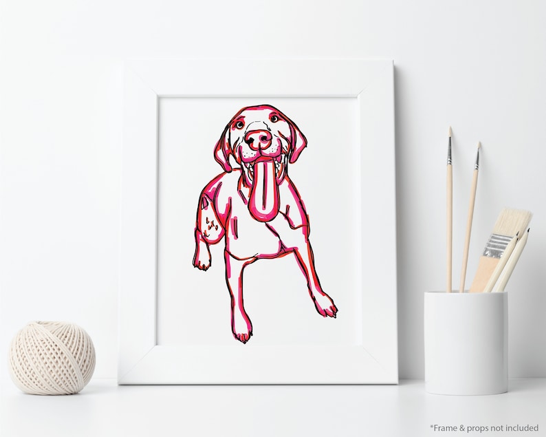 Custom Pop Art Pet Portrait Illustration, Printable Two Color Digital ...